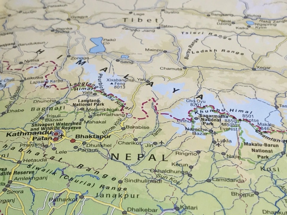 Vista Satelital de Katmandú - Nepal. Imágenes o mapas Via Satélite